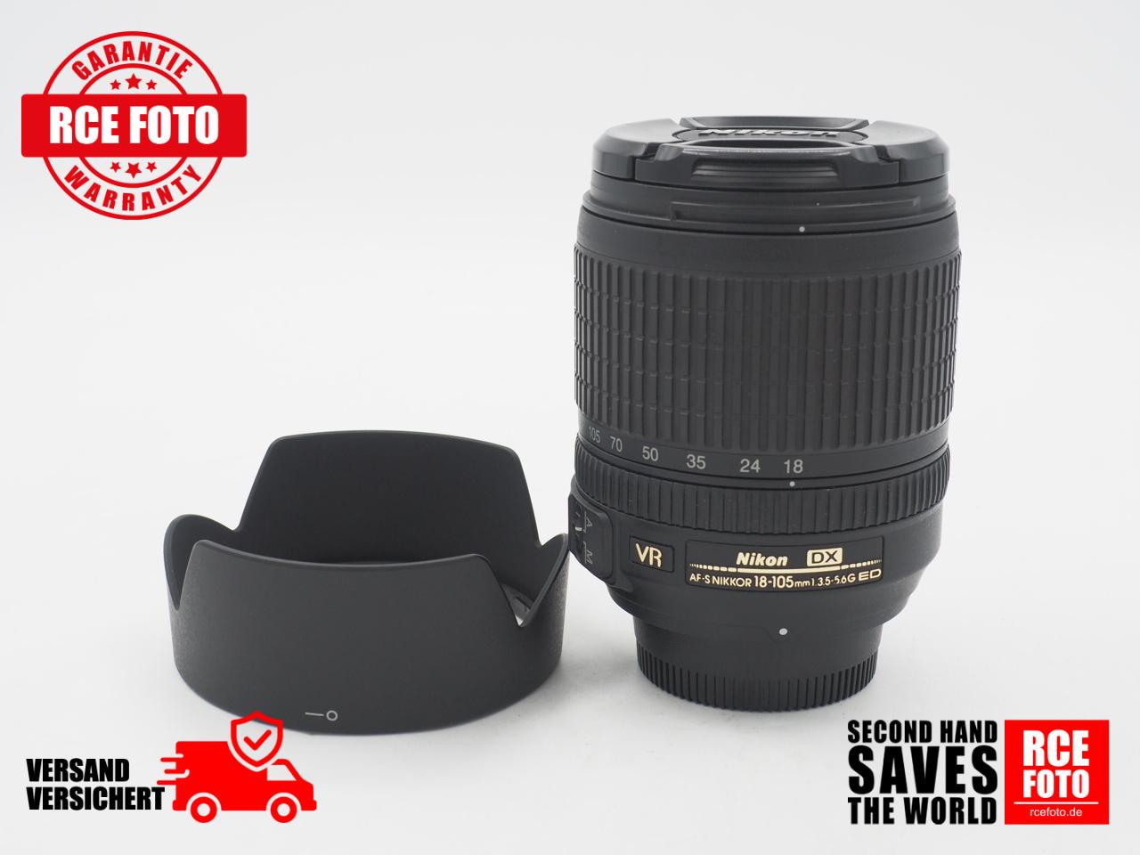 Nikon AF-S DX 18-105mm f/3.5-5.6 G ED VR 001DOBNK0000383310 - RCE Foto